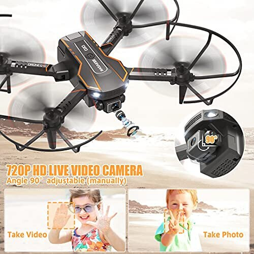 Q10 Mini Drone for Kids with Camera 720P HD FPV, Foldable Quarcopter ...
