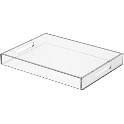 Clear Serving Tray 12x16 Inches/ 30x40 cm -Spill Proof- Acrylic ...