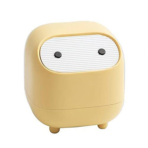AnyCar Small Waste Bin, Cute Ninja Press Desk Bin with Lid, Bedroom Bin ...
