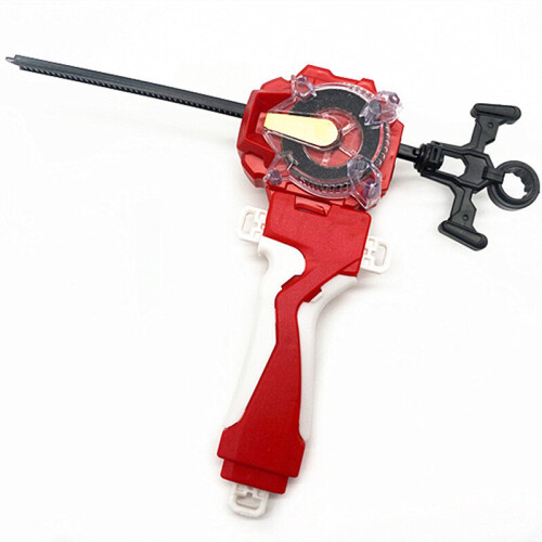 (Red Spark Ruler Launcher+Red Grip) Beyblade Burst Sparking Bey Launcher L / R String Ruler ...