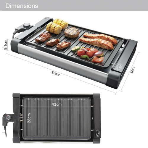 Quest 35779 Premium Indoor Portable BBQ Grill / Adjustable Temperature ...