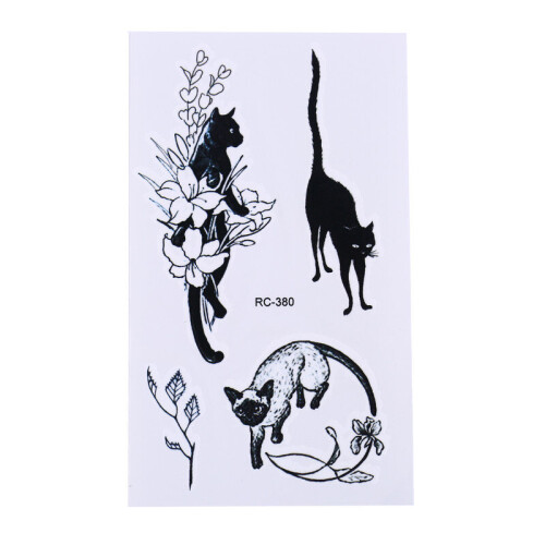 2Pcs Sexy Black Cats Temporary Tattoo Body Art Arm Flash Tattoo ...