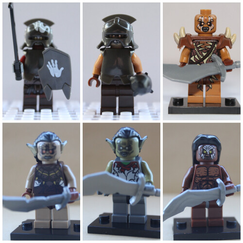 Lord Of The Rings Hobbit Orcs 6 X Toy Action Mini Figures Fit Lego Set ...