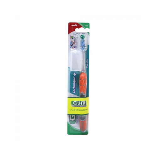 Butler Gum Technique+ Soft Regular Toothbrush Patented Quad-Grip handle ...