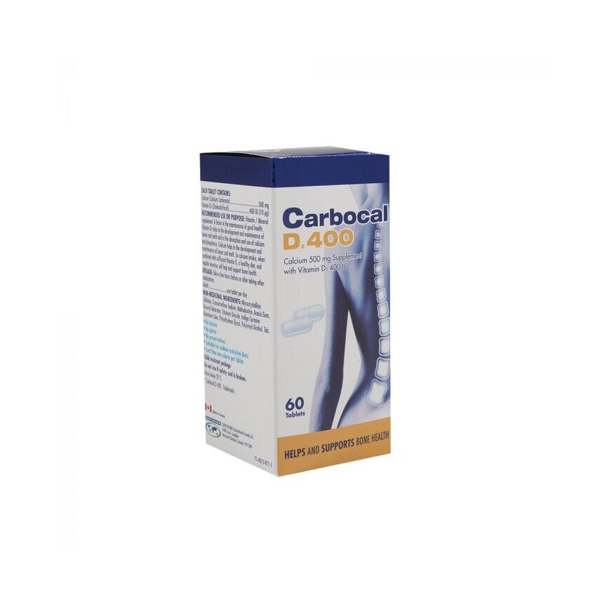 Carbocal D 400 Tablets 60's Vitamin D3 Maintenance Of Bones And Teeth ...