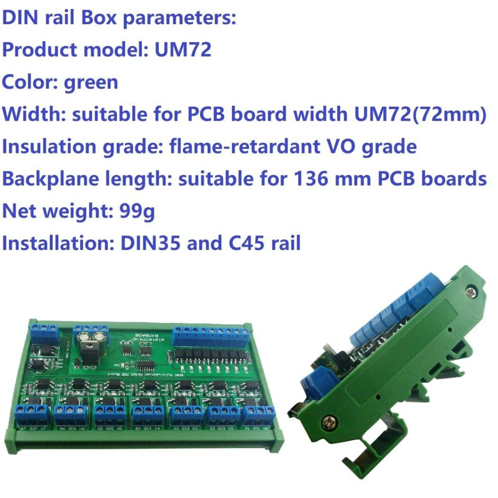 DC 12V 24V 8 Isolated IO DIN35 C45 Rail Box UART RS485 MOSFET Module Modbus RTU Control Switch ...
