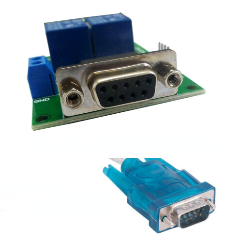 DC 12V 2 Channel DB9 Female/Male RS232 UART Remote Control Switch Board Serial port Relay Module ...
