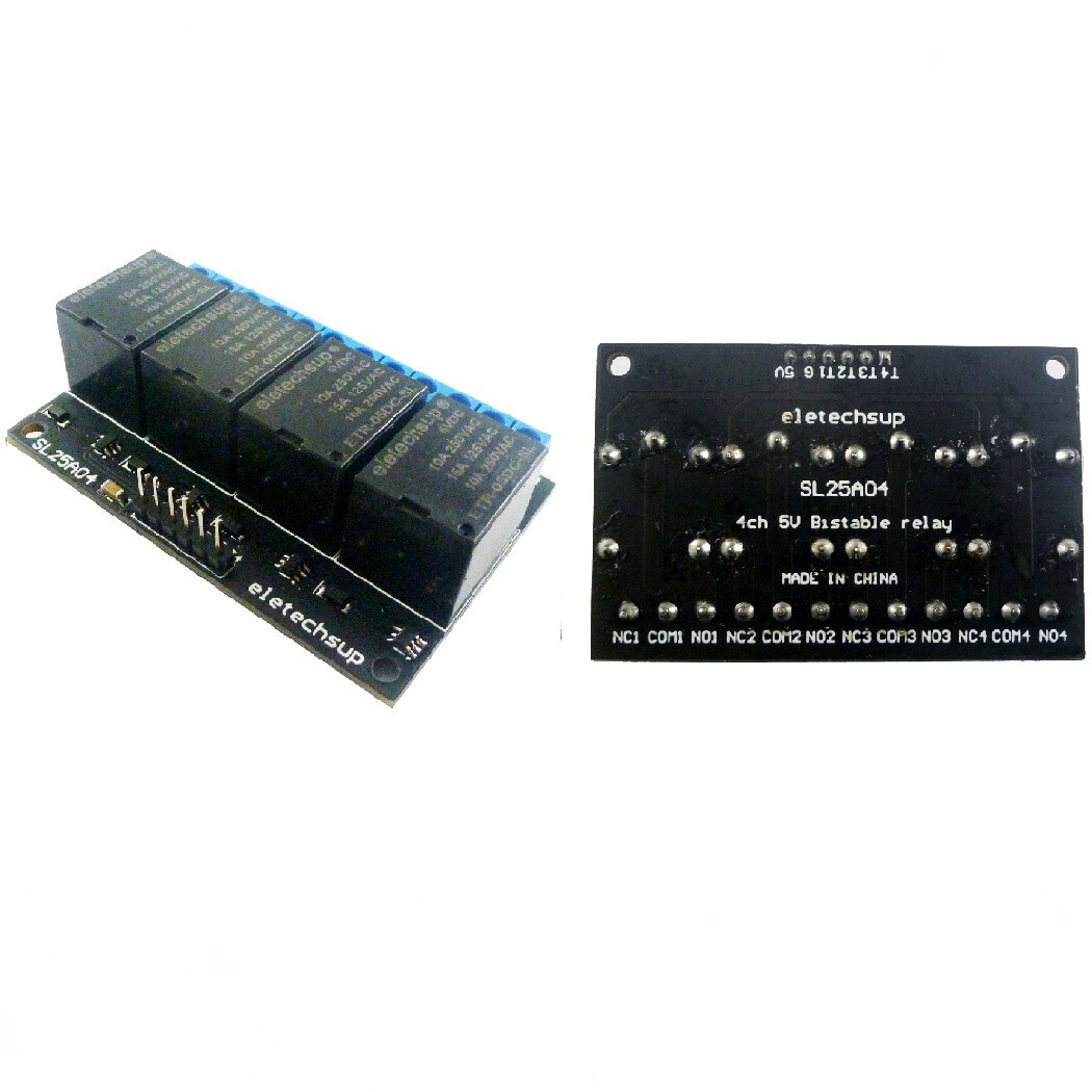 5V 12V 1-4CH Flip-Flop Latch Relay Module Bistable Self-locking Trigger ...