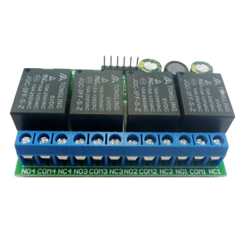 4ch DC 6V-24V Flip-Flop Latch Relay Module Bistable Self-locking ...
