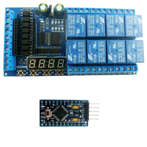 DC 12V 8 Channel Pro mini PLC Board Relay Shield Module for Arduino ...