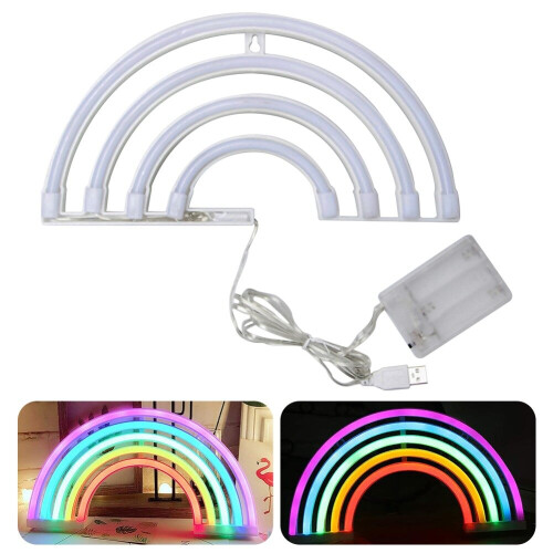 Rainbow LED Neon Signs Art Colorful Neon Lamp Night Lights on OnBuy
