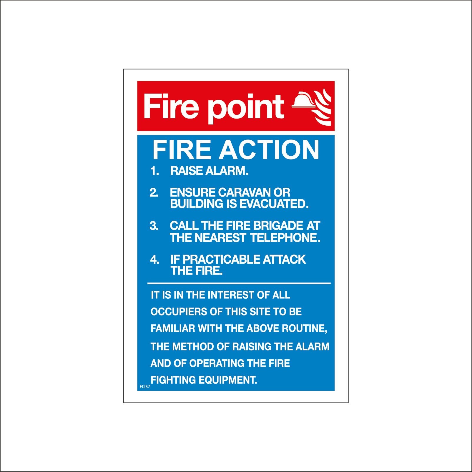 (400 x 600mm - 16 x 24, D - 1mm Pvc Foamex) FI257 Fire Point 4 Caravan ...