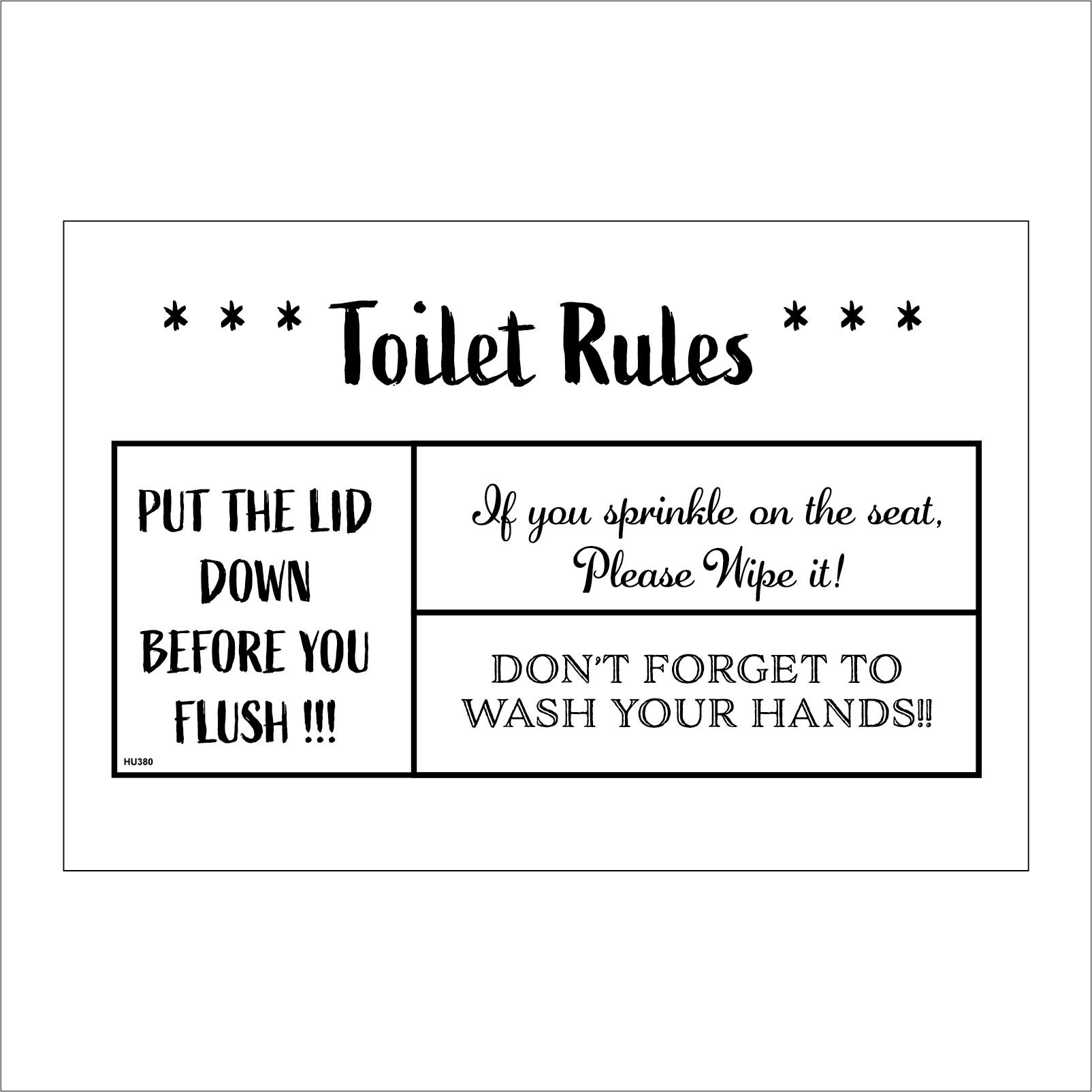 (150 x 100mm - 6 x 4, F - 5mm Heavy Duty Foamex Foamboard) HU380 Toilet ...