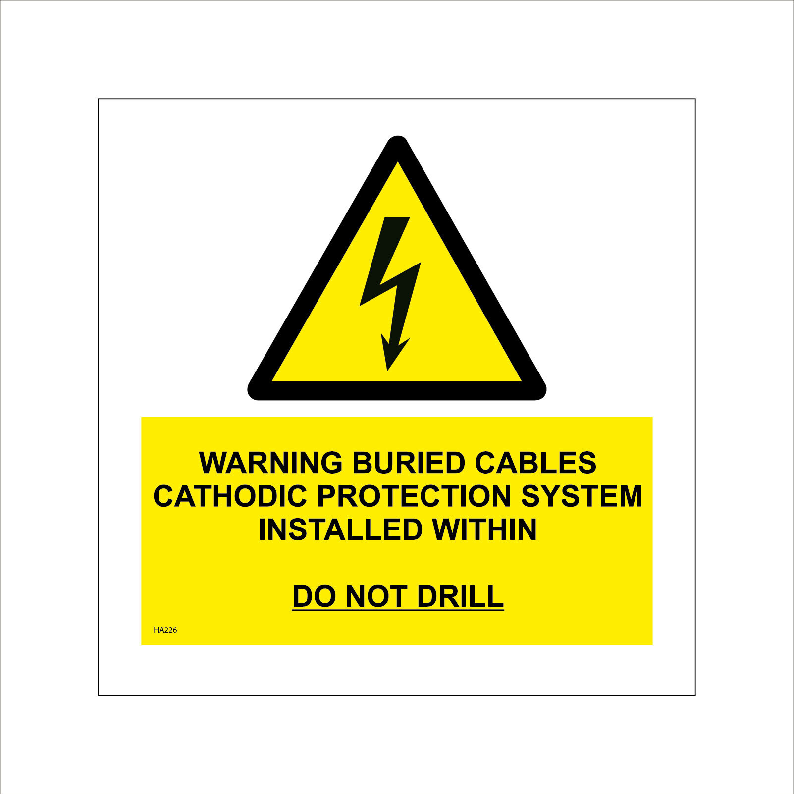 (100 x 100mm - 4 x 4, C - Dibond / Composite Aluminium) HA226 Warning ...