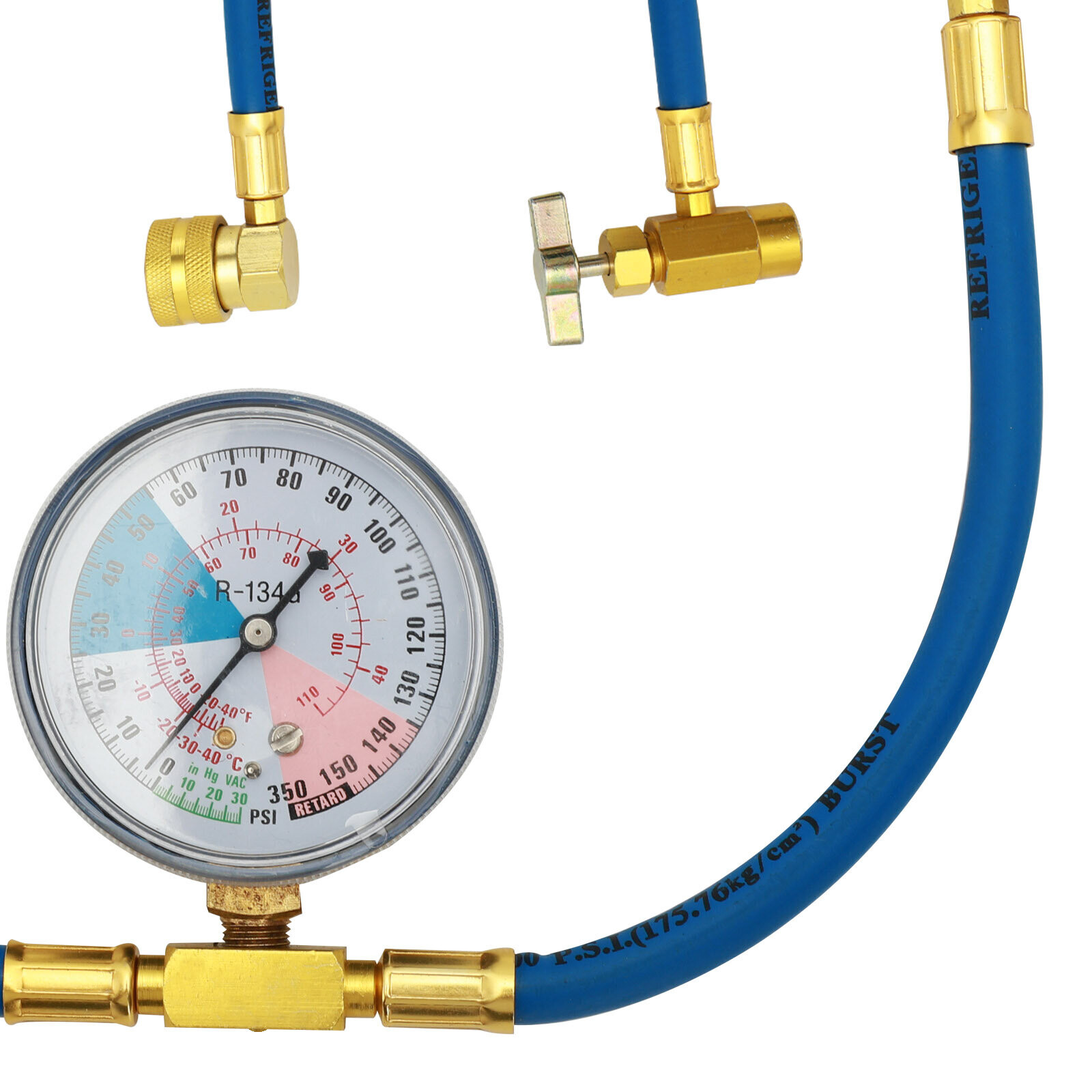 Car Air Conditioning Refrigerant Measuring Tool Hose Gas Gauge R134A on ...