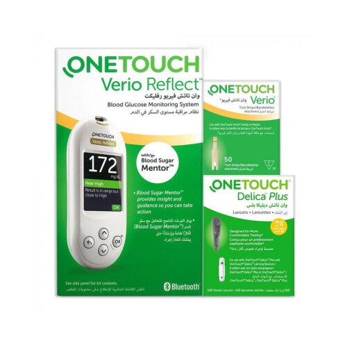 OneTouch Verio Reflect Blood Sugar Monitor + OneTouch Verio Test Strips ...