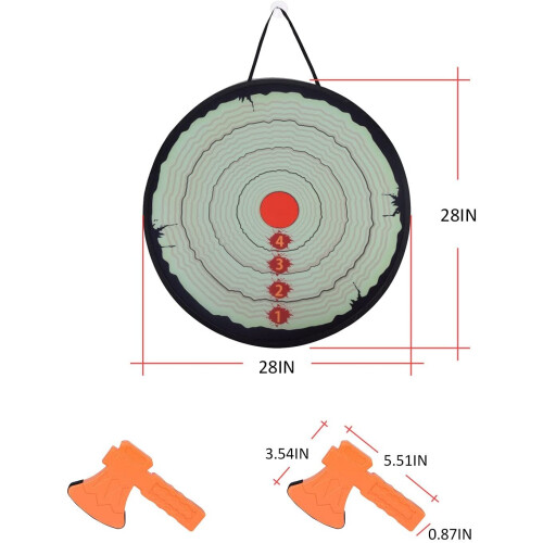 Indoor/Outdoor Throwing Game Outside Inside Axe Throwing Toy Set with 2 ...