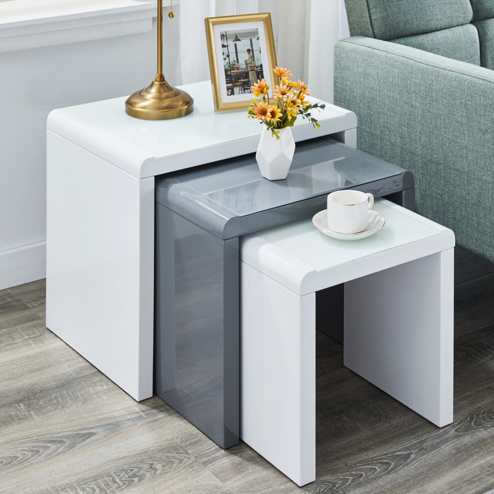 High gloss nest of tables store
