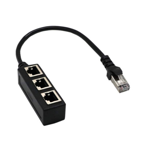 Mobile Phone Ethernet Cable Rj45 Adapter Splitter 1 Male To 3 Female ...