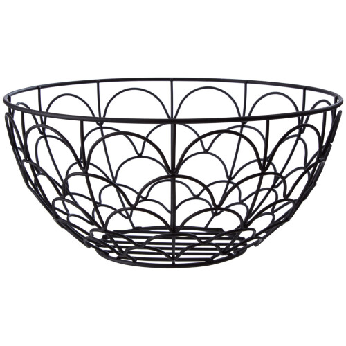 Premier Housewares Deco Fruit Basket Matte black Metal Wire Fruit ...