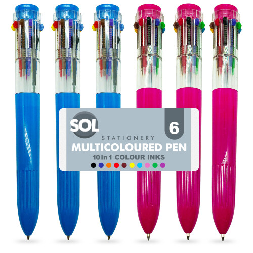 6pk 10 in 1 Multi Coloured Pens for Drawing & Writing on OnBuy