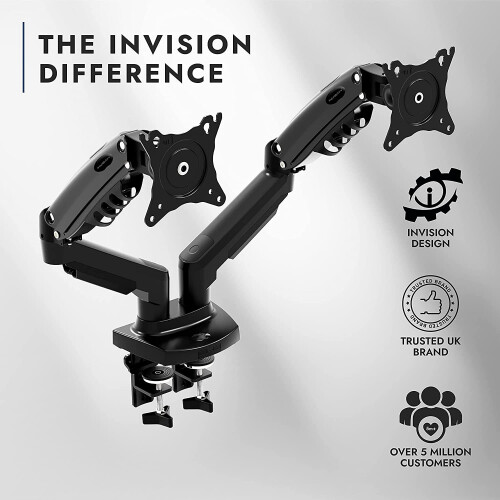 Invision MX400 Dual Monitor Arm Desk Mount for 19-32 Inch Screens ...