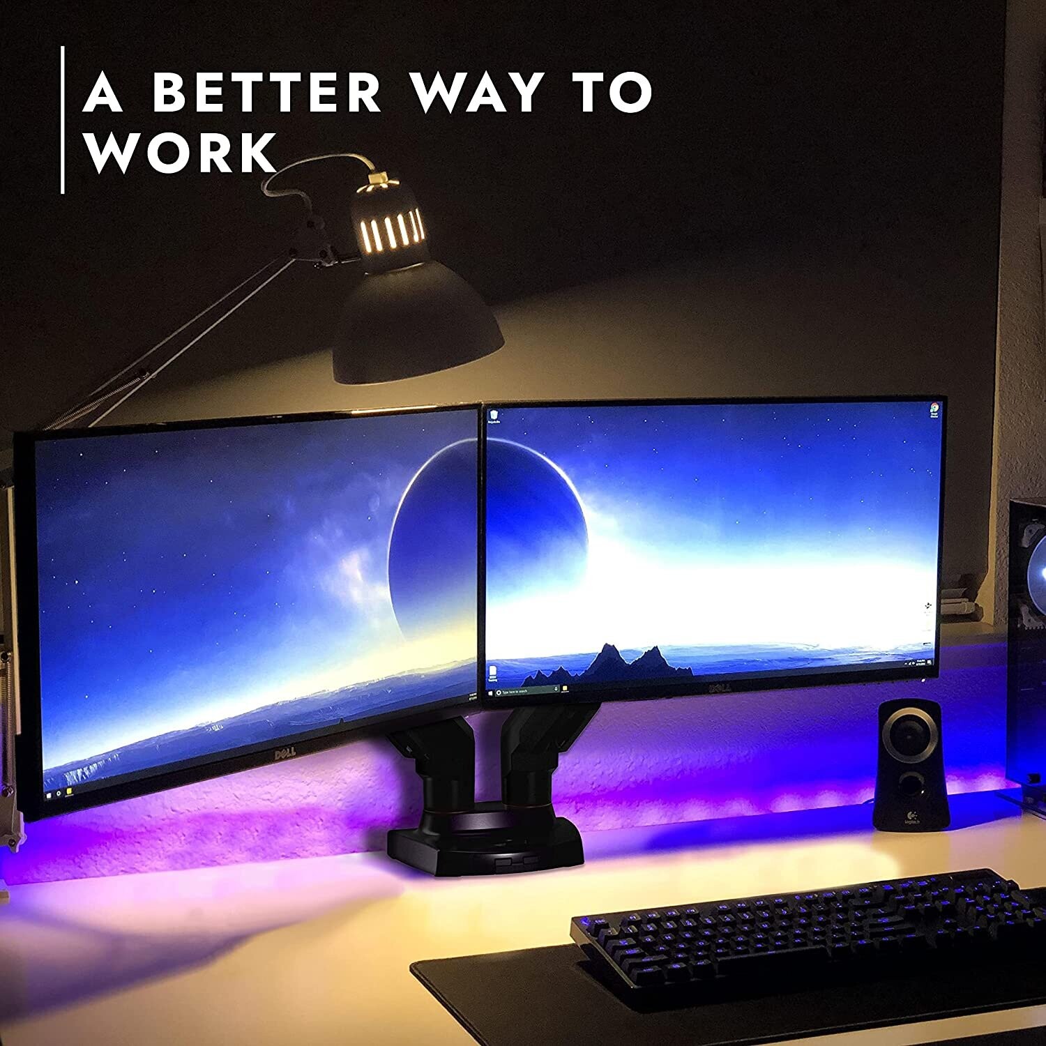 Invision MX400 Dual Monitor Arm Desk Mount for 19-32 Inch Screens ...
