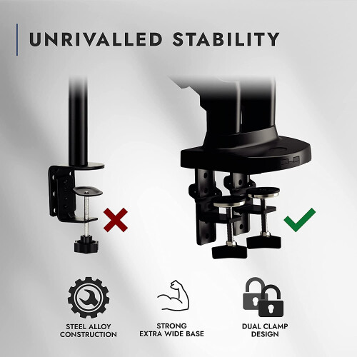 Invision MX400 Dual Monitor Arm Desk Mount for 19-32 Inch Screens ...