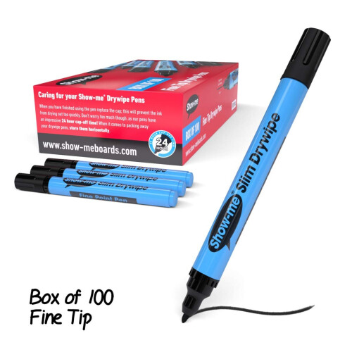 Show-me Fine-Tip Drywipe Whiteboard Pens for Schools and Classrooms ...
