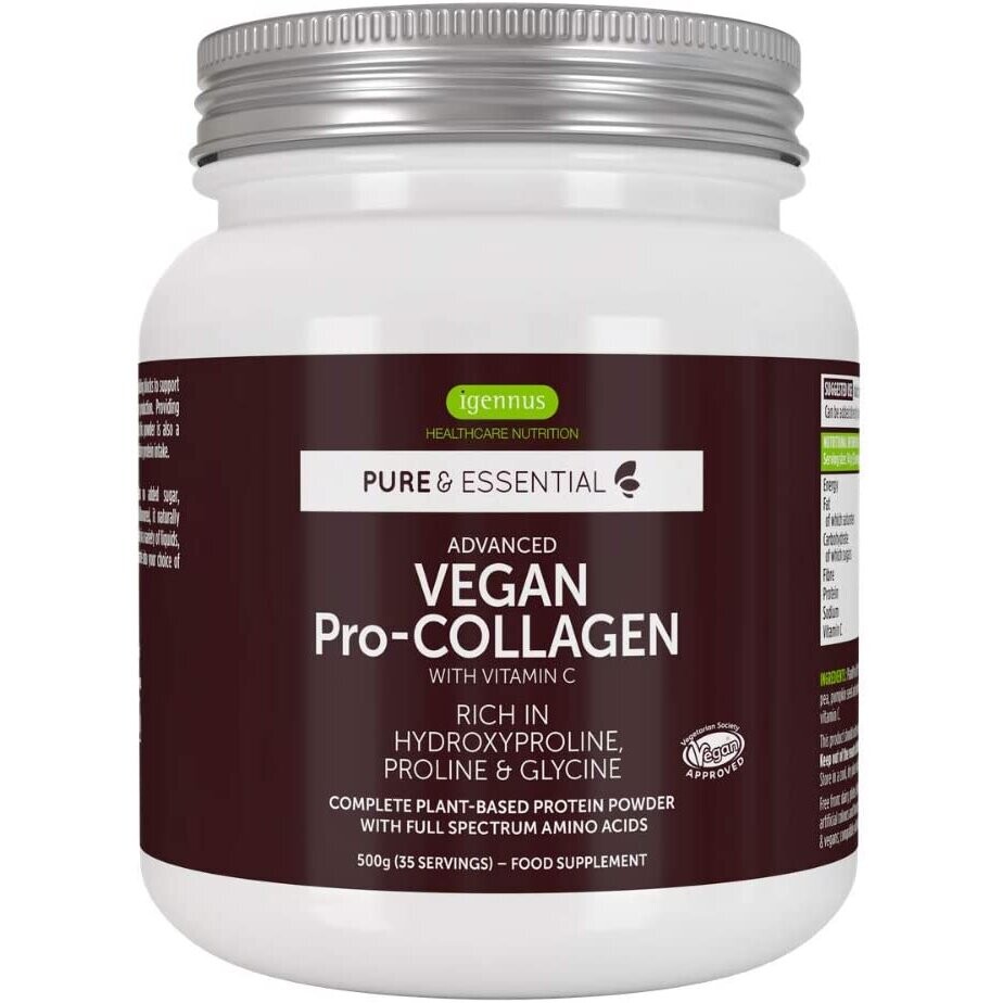 Pure & Essential Vegan Collagen Peptide Protein Powder with Glycine ...