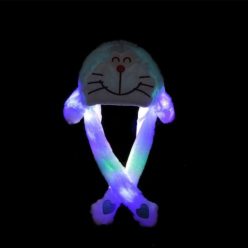 (Blue, Doraemon) Cartoon Rabbit Women's Hat Winter Plush Moving Bunny ...