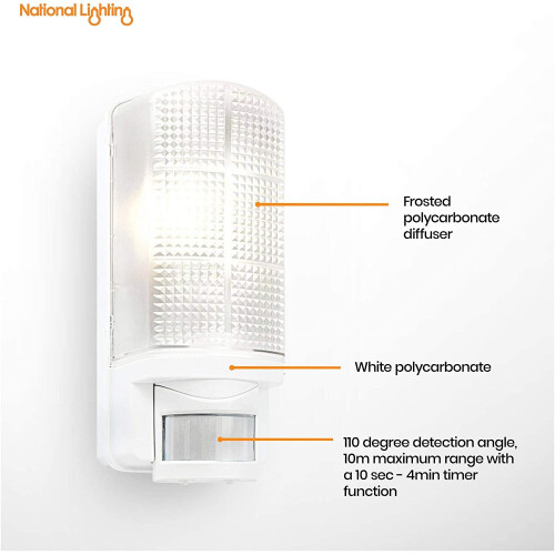 Motion Outdoor Lights Mains Powered - PIR Lights Outdoor - Bulkhead ...