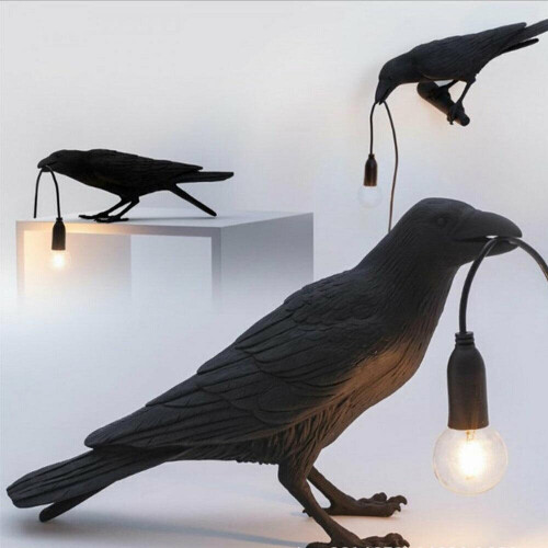 Birds Table Lamps Crow LED Lamp Bedroom Wall Sconce Light Fixtures With ...