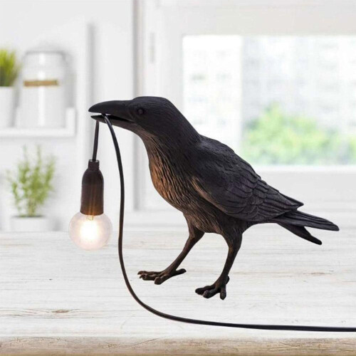 Birds Table Lamps Crow LED Lamp Bedroom Wall Sconce Light Fixtures With ...