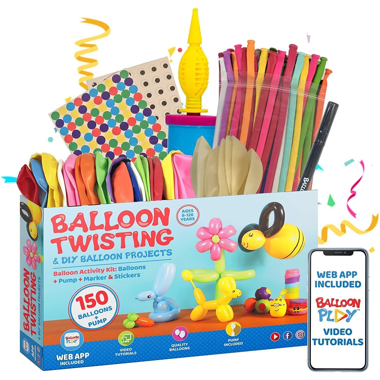 150pc Deluxe Balloon Animal Making Kit | Professional Balloon Modelling Kit on OnBuy