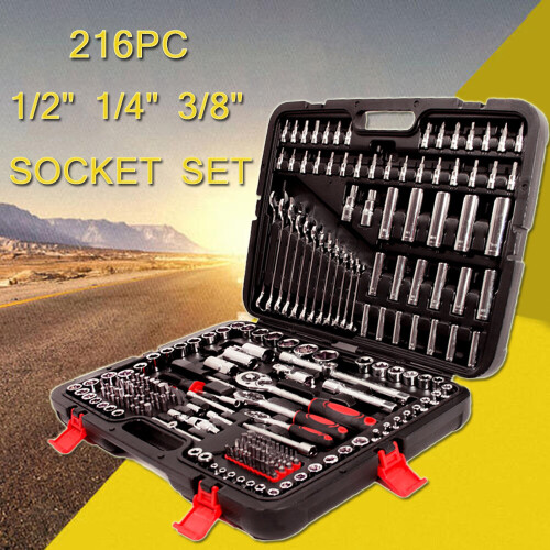 216 Piece Socket Set - 1/2" 3/8" 1/2" DR / Spanners / Torx Box on OnBuy