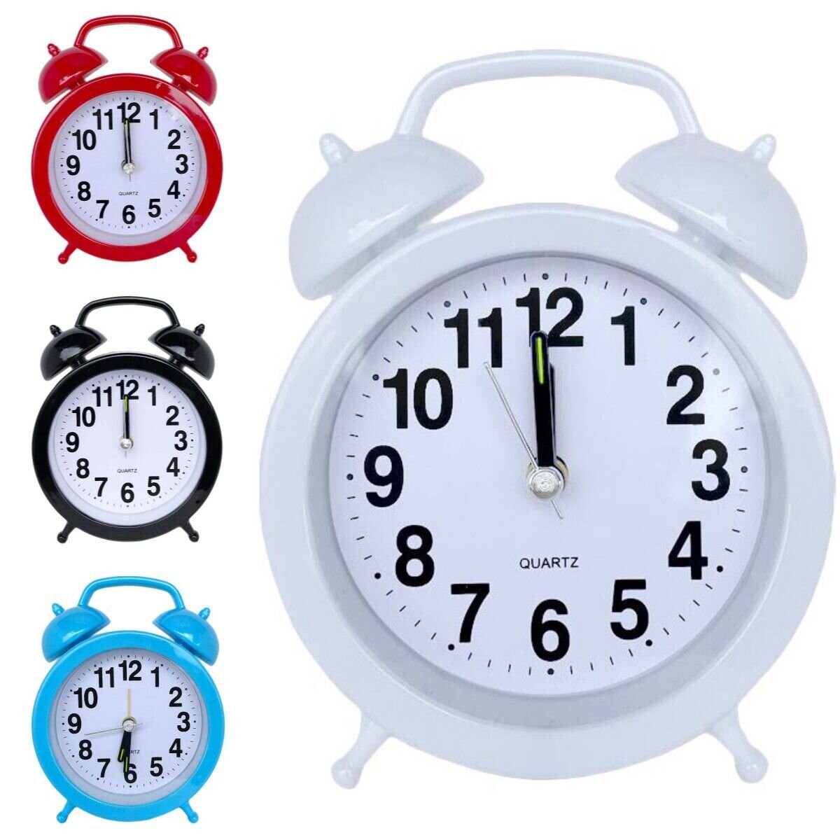 Retro Loud Alarm Clock Double Bell Mechanical Key Wound Silent Pointer ...
