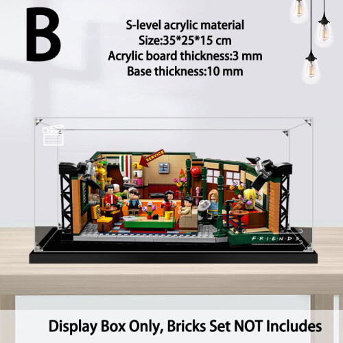 (B) Acrylic Display Case for Lego 21319 Ideas Central Perk Friends - Dustproof Display Case (NOT ...