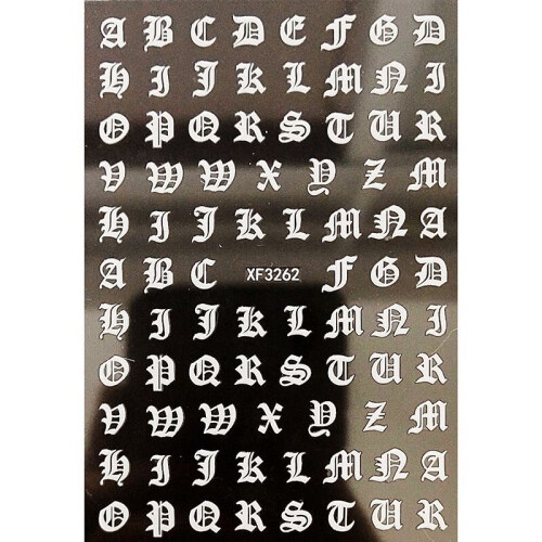 (White) Latin Roman English Alphabet Letter Decals Decoration Tip 3D ...