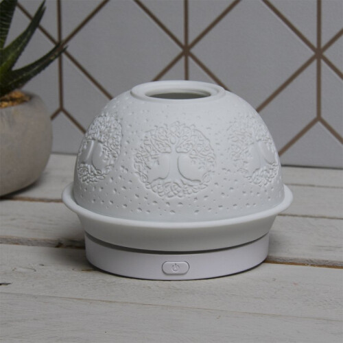 Desire Aroma Humidifier Ceramic Dome Shape Tree Of Life Design Mist Air ...