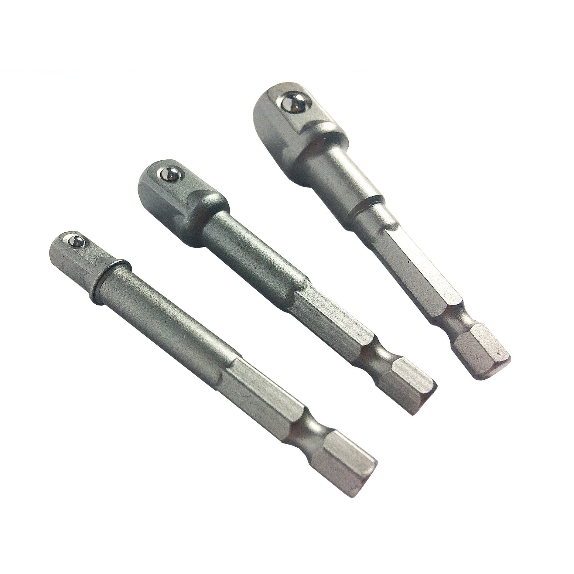 Socket Adapter Set 3pc 1/4" 3/8" 1/2" Impact Drill Bits Driver Adapter ...