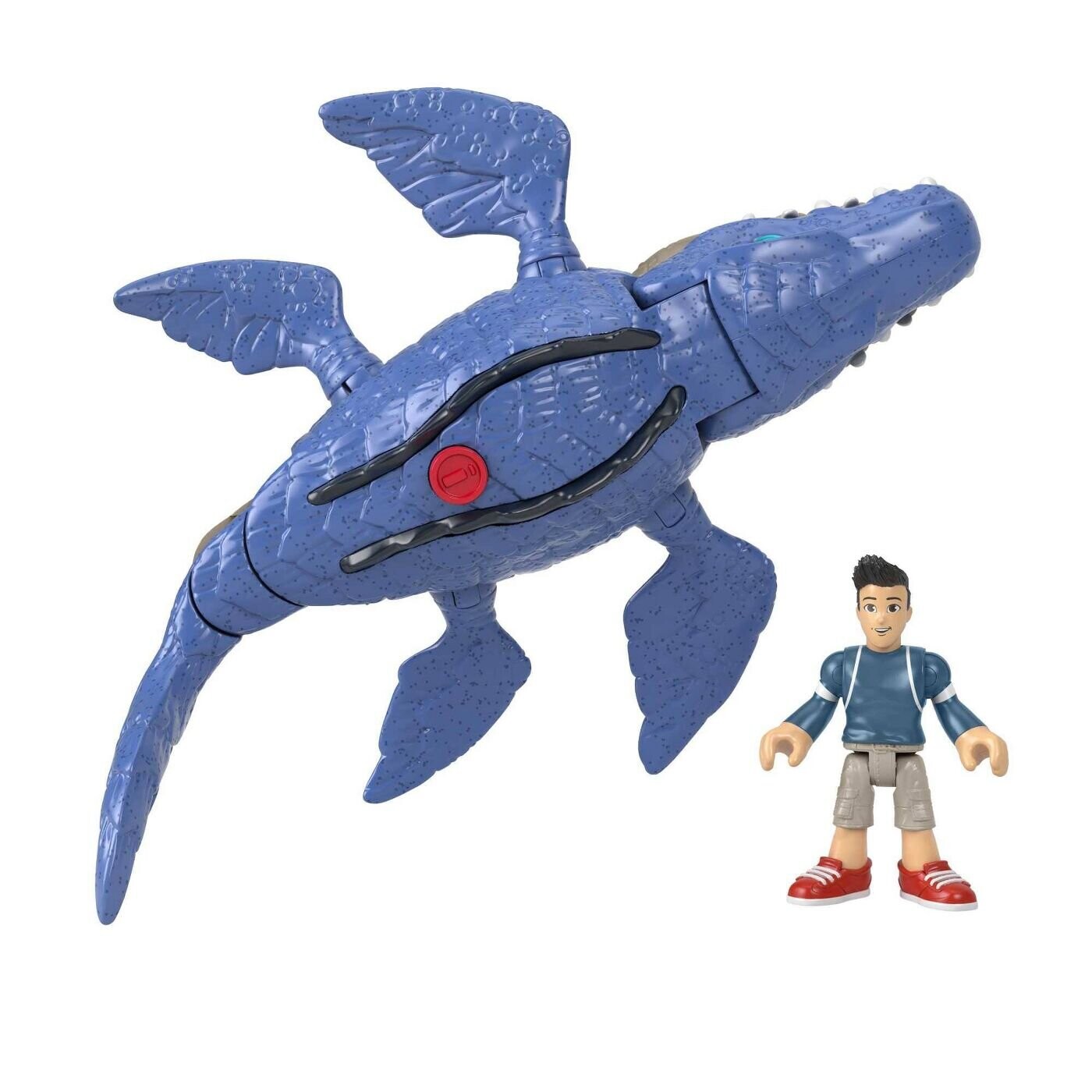 Imaginext Jurassic World Camp Cretaceous Mosasaurus & Kenji Figure Set ...