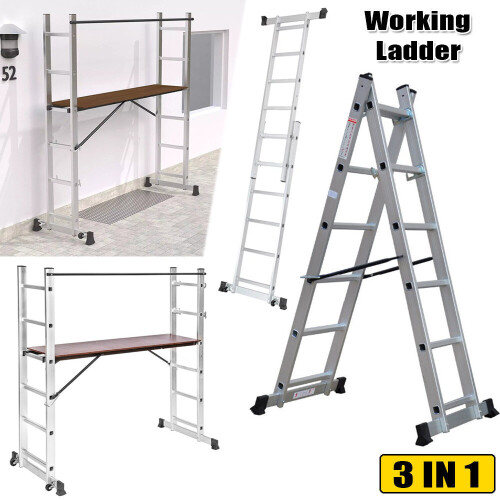 3 IN 1 Scaffolding Ladder Work Platform Combination Multi-purpose on OnBuy