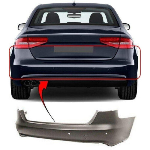Audi A4 B8 2012-2015 Facelift Rear Bumper Primed With Pdc Holes Saloon ...