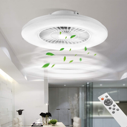 LED Ceiling Light with Fan, Ceiling Fan Lights 24 Levels Wind Speeds ...