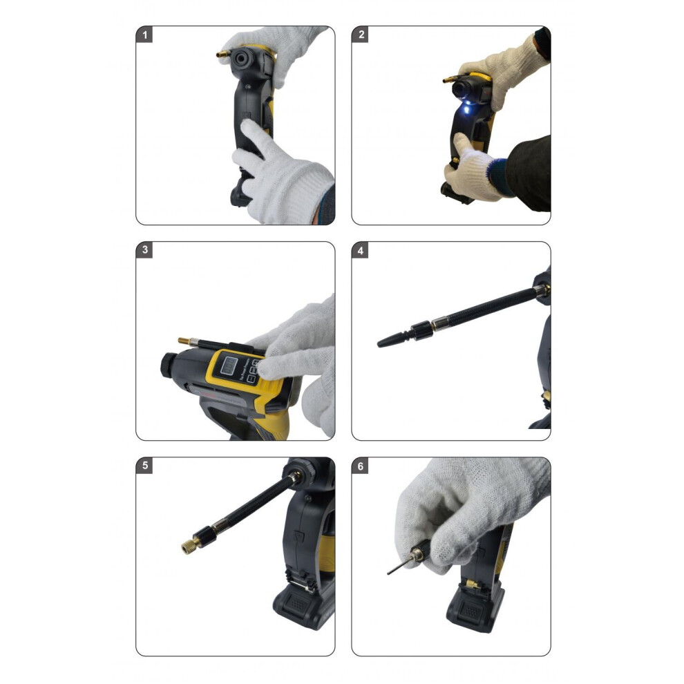 Tooltronix Digital Tyre Inflator Cordless Handheld Air Compressor Pump on OnBuy