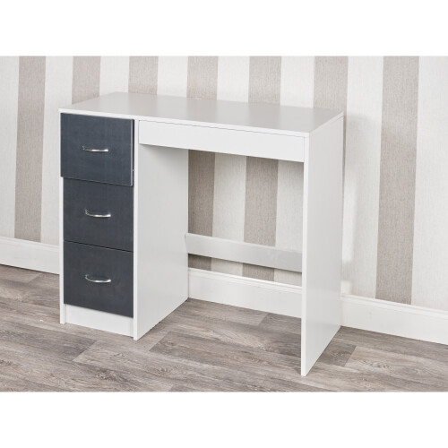 (White Carcass + Black Drawers) 3 Drawer Wooden Dressing Computer Work ...