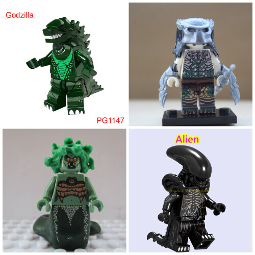 UK STOCK Mini Action Figures Fit Lego Predator Alien Medusa Godzilla on ...