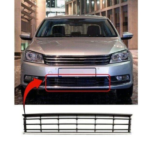 VW Passat B7 2011-2014 Front Bumper Grille With Chrome Moulding on OnBuy