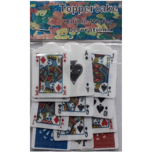 Toppercake Edible Wafer Playing Card Cup Cake Decorations Cake Toppers ...